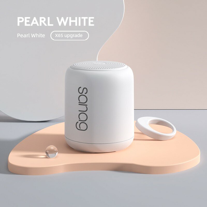 Флагманская версия беспроводной колонки с высококачественным звуком, Bluetooth 6.0, 24-часовым зарядом, жемчужно-белая