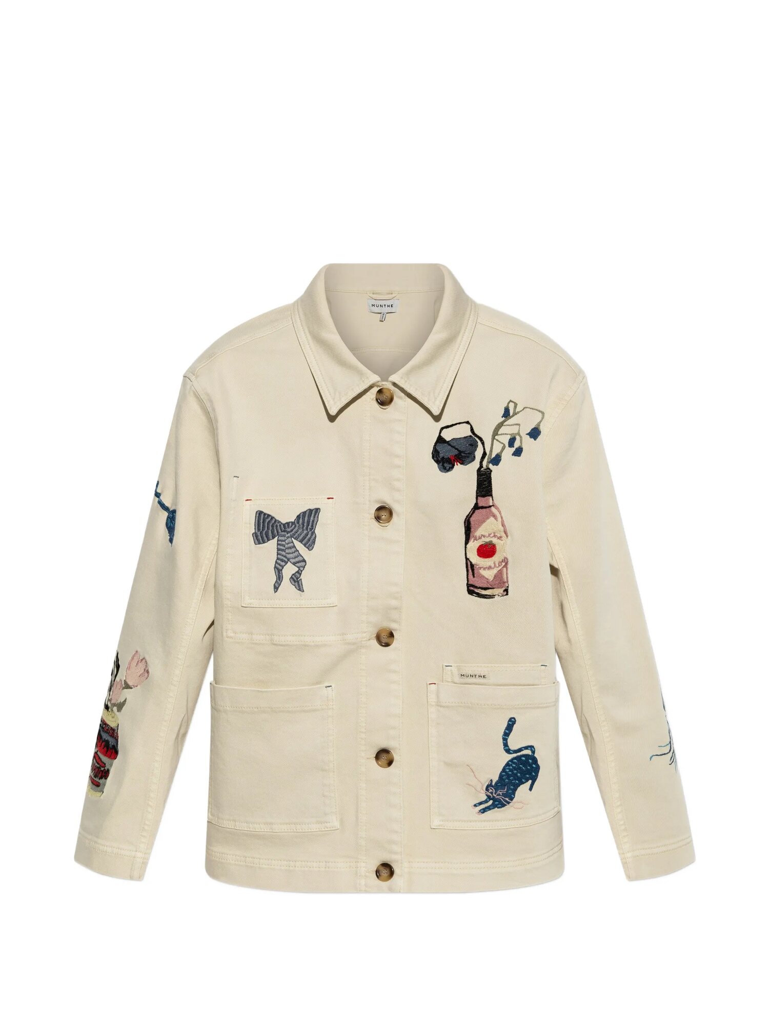 Куртка Braulia embroidered patch-pocket denim jacket