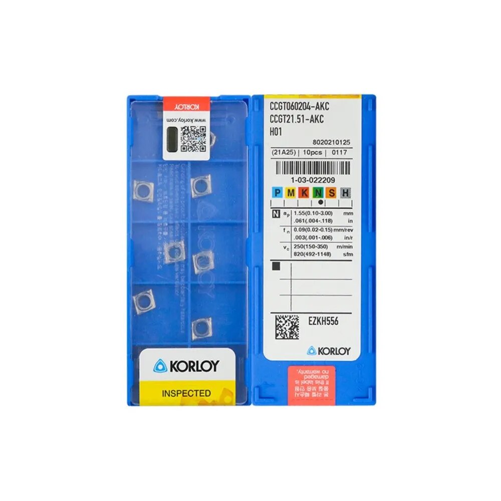 KORLOY CCGT060204-AK2- H01 Лезвие 100% Оригинал