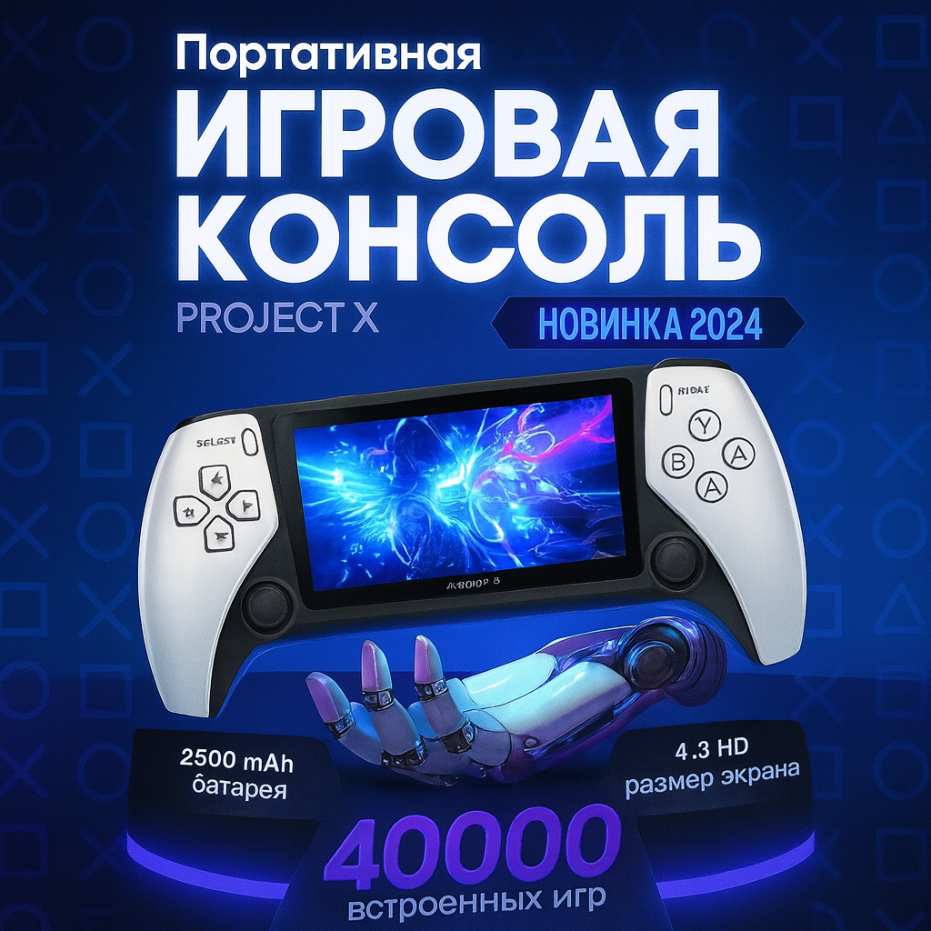 Игровая приставка, портативная консоль, для телевизора и монитора, беспроводной джойстика, игры на PS1