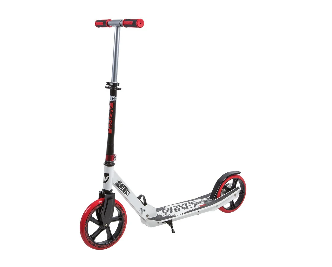Самокат NOVATRACK POLIS 230 PLASTIC, 230P. POLIS. RD9, складной, красный, вес до 90 кг