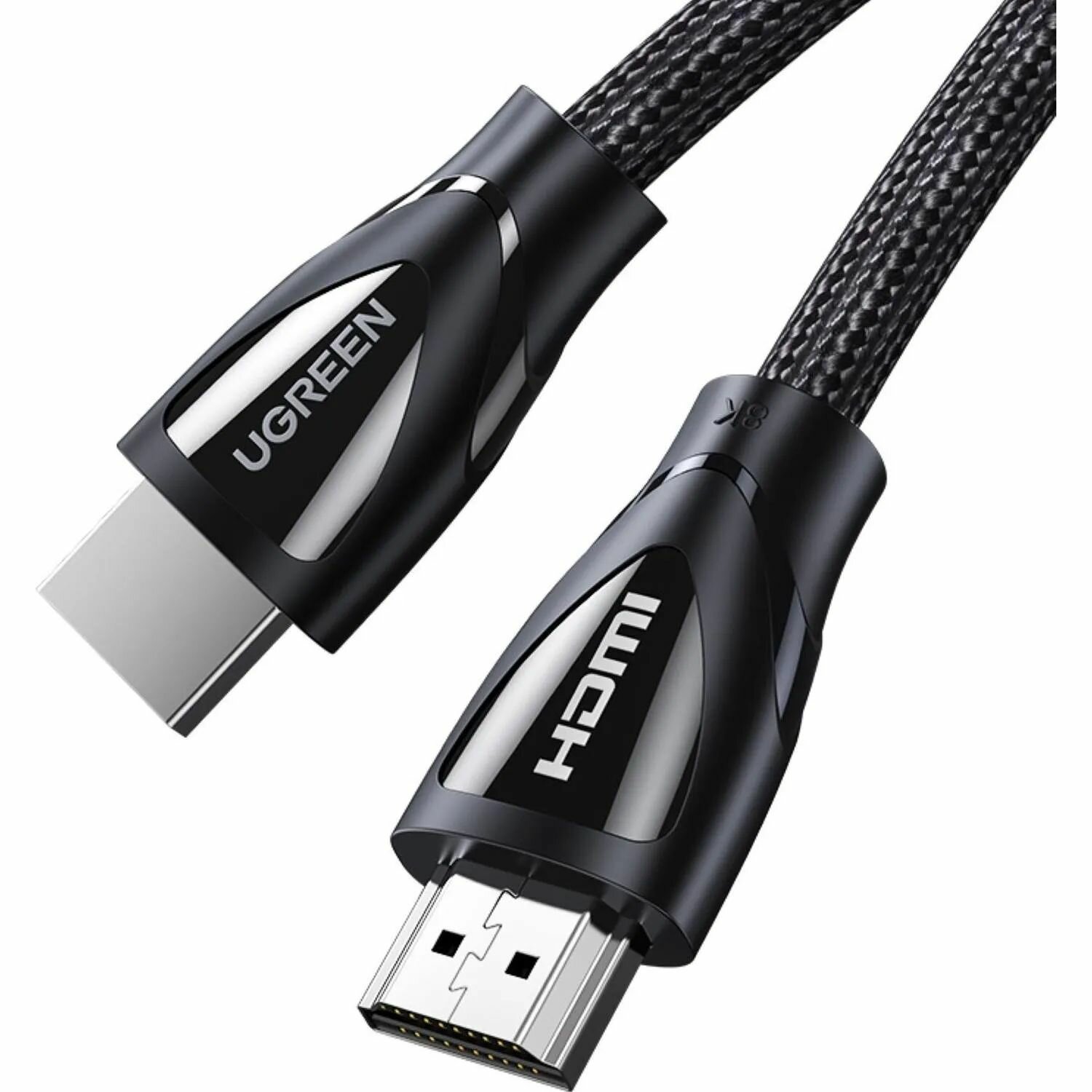 Кабель UGREEN HD140 (80401) HDMI 2.1 Male to Male 8K Braided Cable.1 м черный