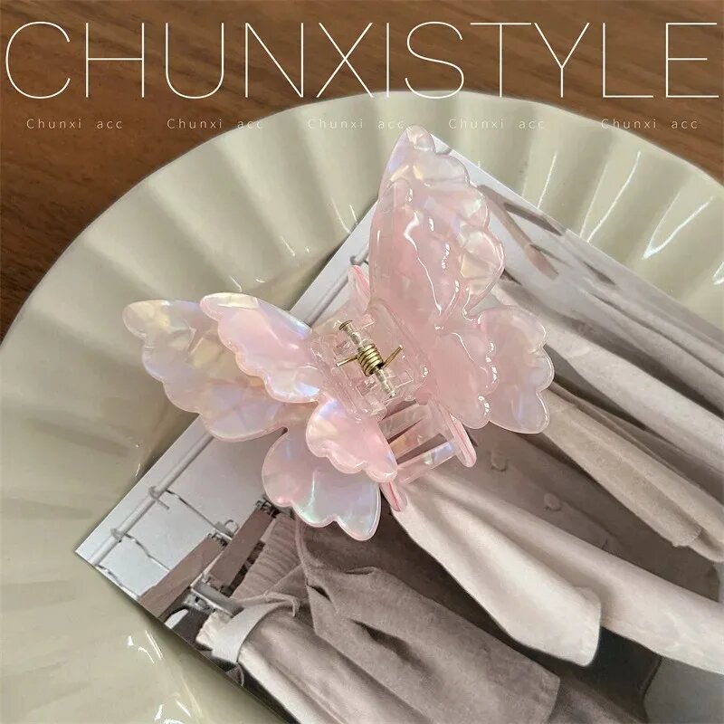 Акриловая заколка-краб "Fairy Butterfly" Розовый, Light Pink