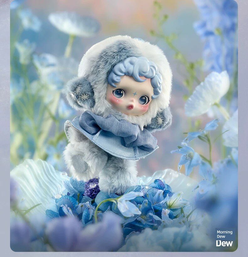 POP MART SKULLPANDA Light Weaving Garden Series SP Resin Face II Plush Pendant Keychain Morning Dew Style
