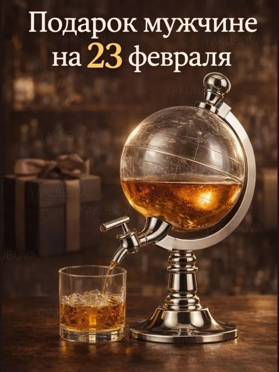Диспенсер для напитков «Глобус» 3,5 л — подарок мужчине