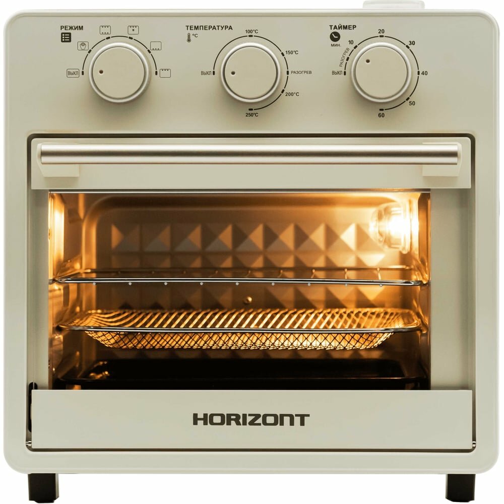 Мини-печь Horizont MO-1601BEF_Airfryer Over, беж,16 л,1200 Вт HOR002