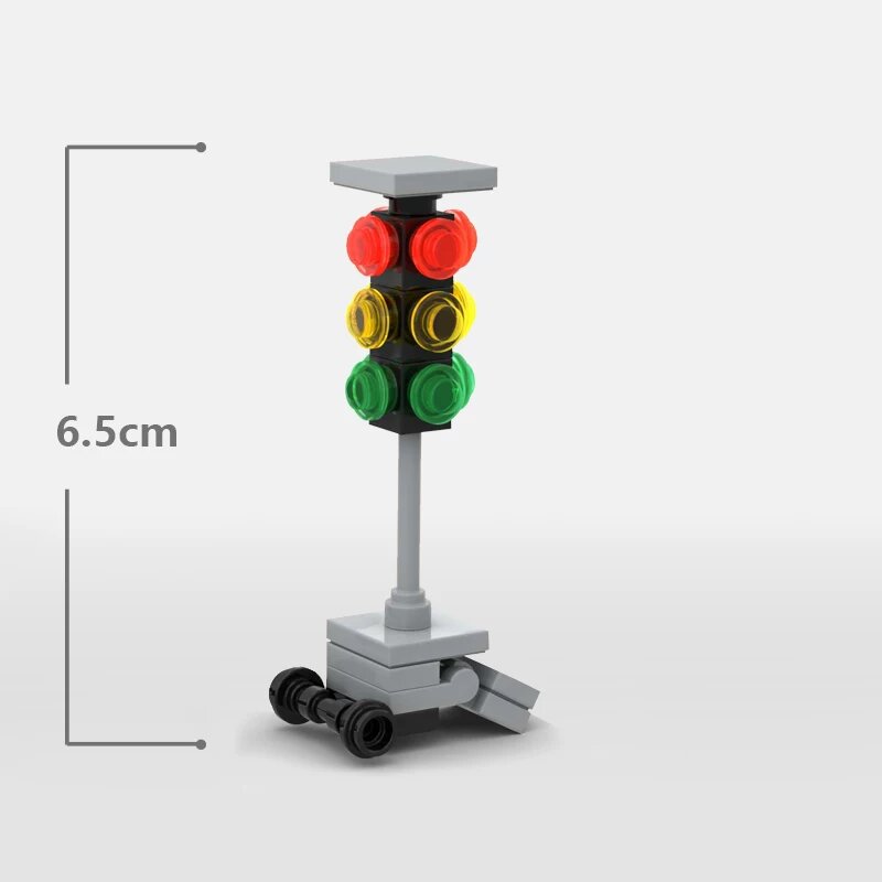 LEGO совместимый мобильный светофор - 2 шт. для наборов уличных сцен, городской аксессуар