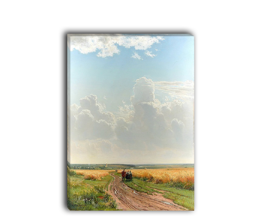 Картина для интерьера "Полдень. В окрестностях Москвы", Шишкин Иван Иванович, печать на холсте (40х56 см / на подрамнике)
