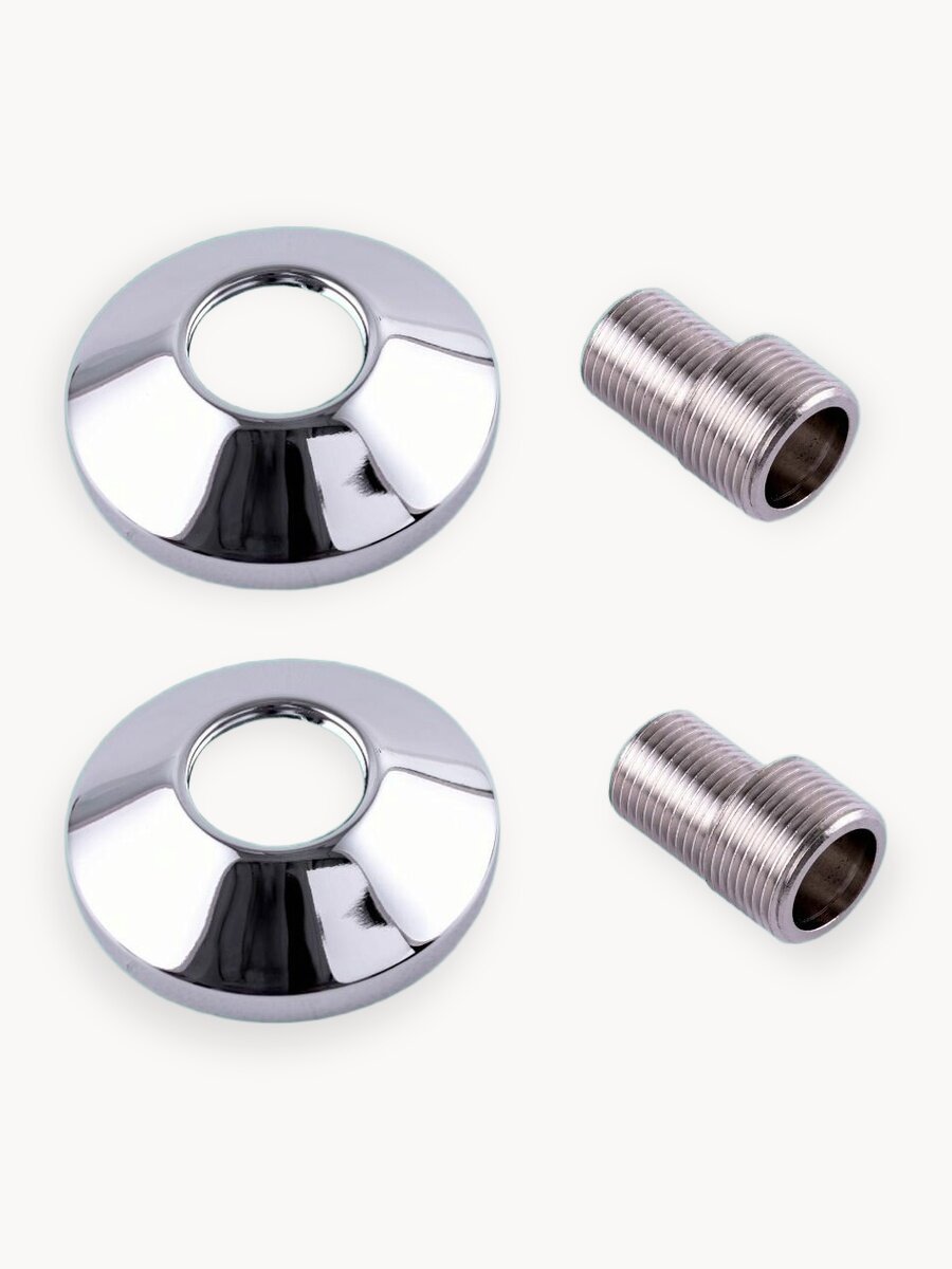 Эксцентрик с отражателем для смесителя или полотенцесушителя 1/2"х3/4" (комплект 2 шт.)