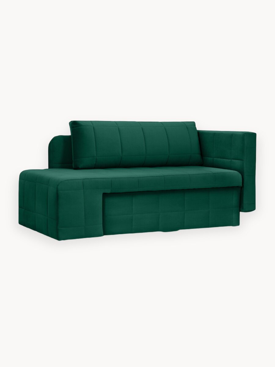 Диван кровать Гоа 145х66х74 еврокнижка изумрудный велюр, Divan24