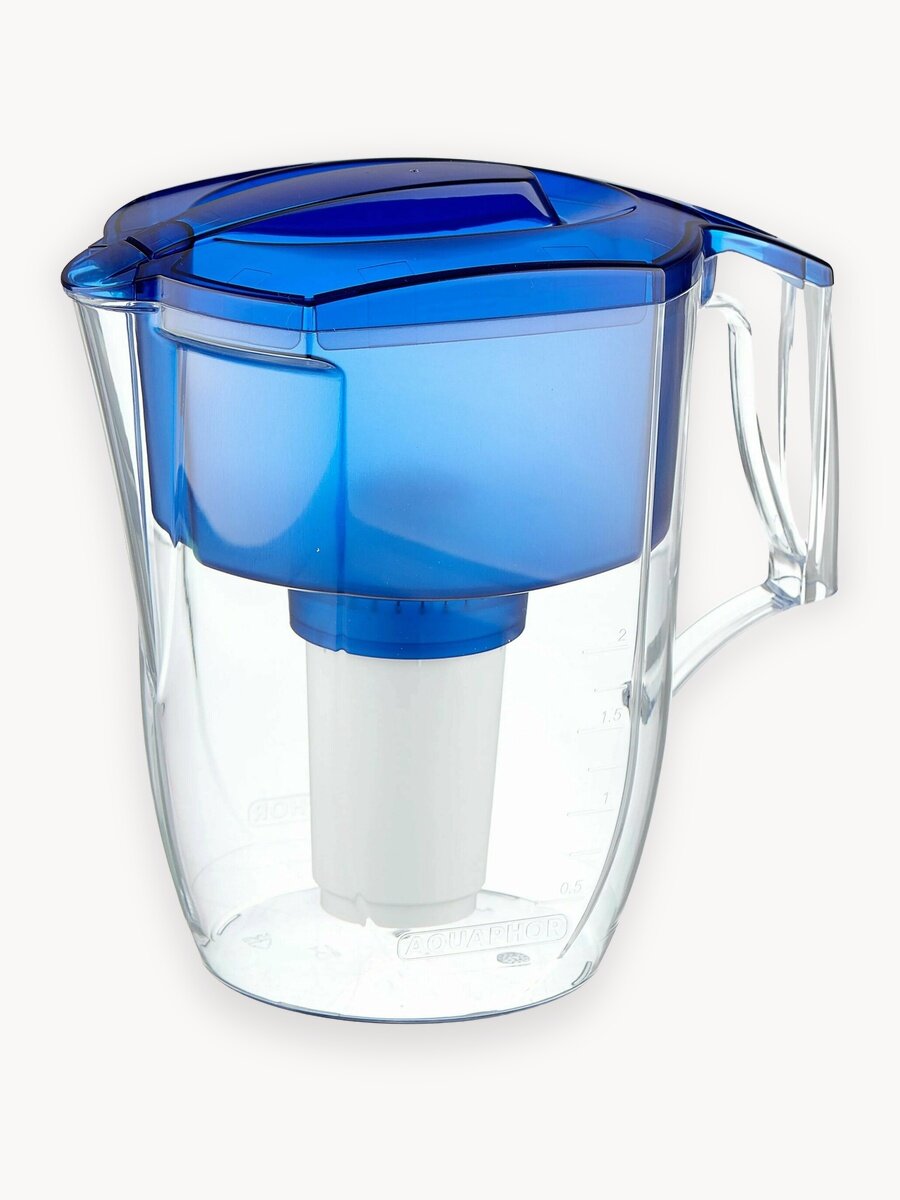 Фильтр-кувшин Аквафор Гарри синий, 2 сменных модуля в подарок