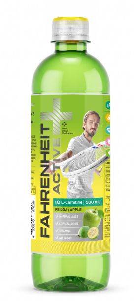 Напиток Fahrenheit Active (Фаренгейт) Фейхоа-яблоко + L-карнитин, 0,5 х 9 шт, пэт