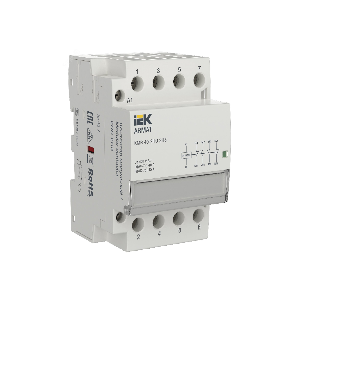 ARMAT Контактор модульный KMR 40А 24В AC/DC 2НО 2НЗ IEK