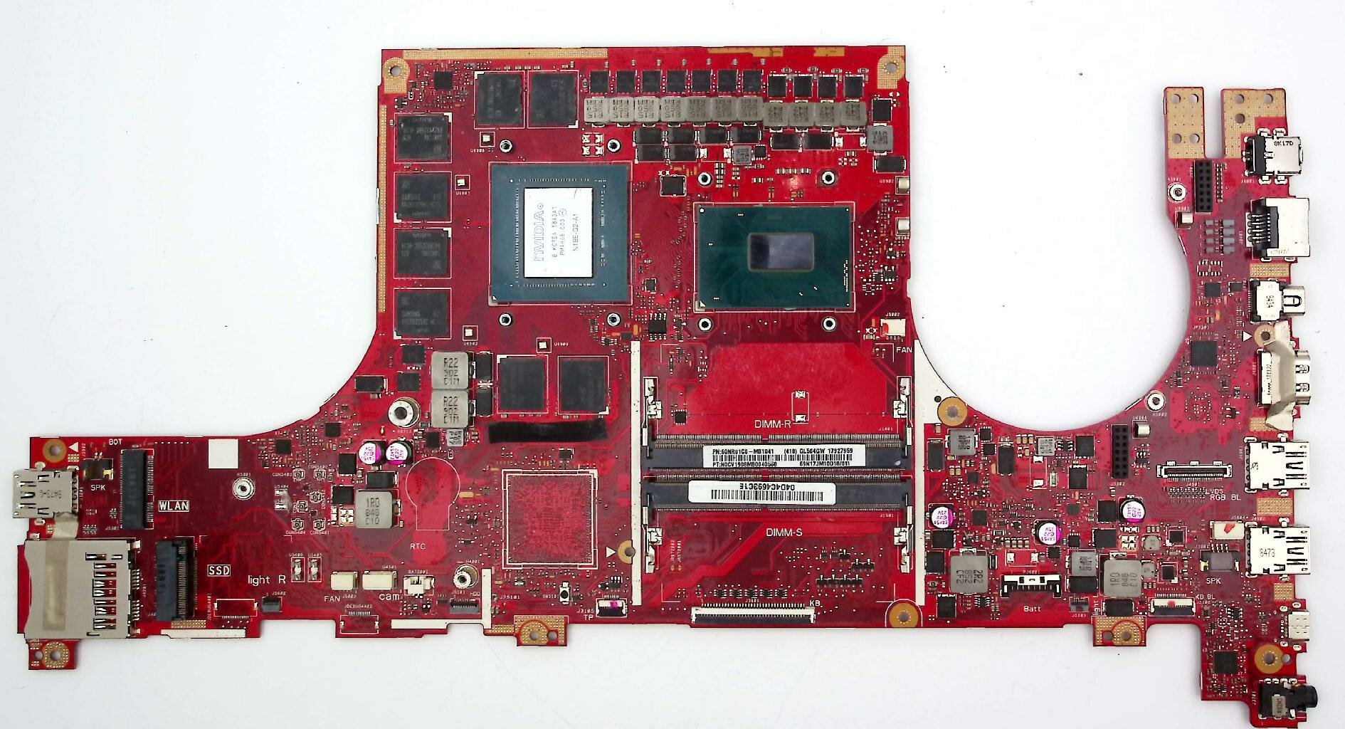 Материнская плата ASUS GL504GW донор процессора I7-8750H и видеочипа N18E-G2-A1