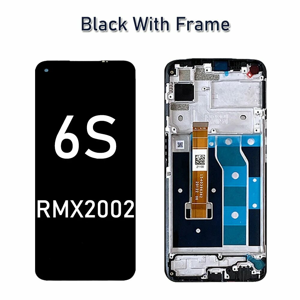 Оригинальный дисплей 6,5 дюйма для Oppo Realme 6 6s с рамкой для Realme 7 RMX2155, Ремонт ЖК-дисплея