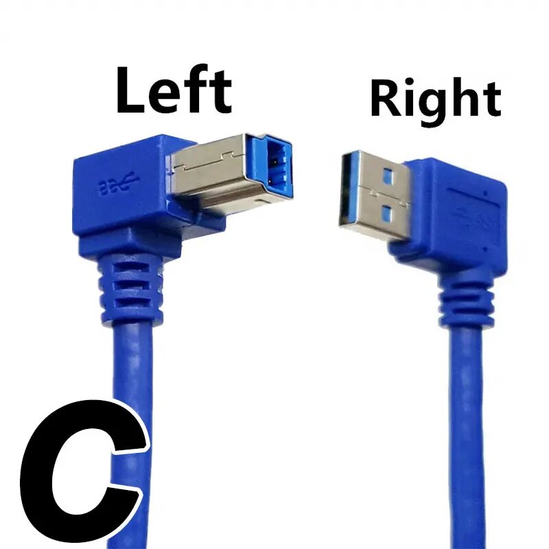 JCD Синий USB 3.0 90° A-B кабель (C)