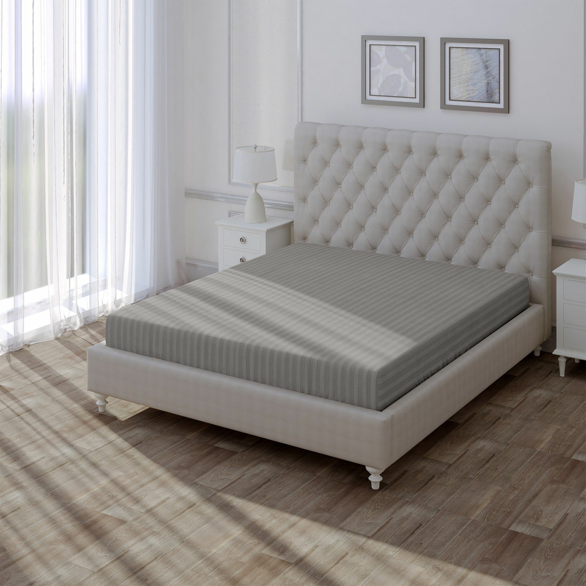 Простыня Verossa Stripe 70032 Gray 240х260
