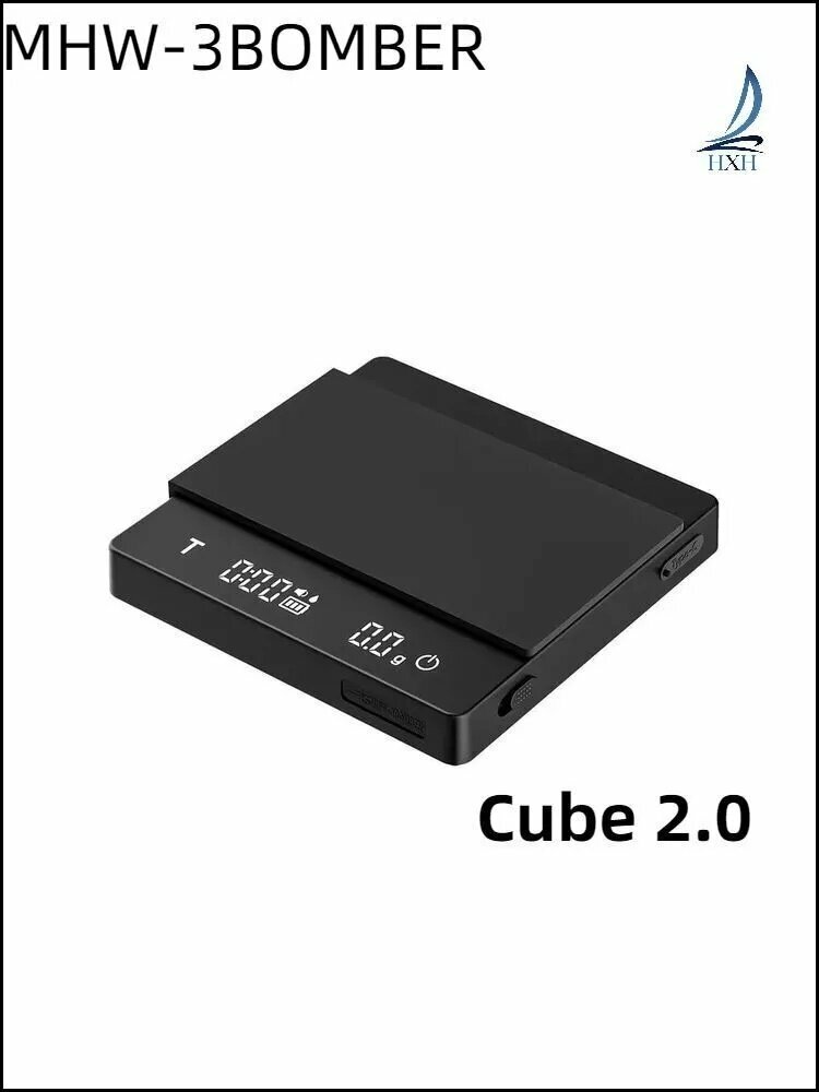 Электронные кухонные весы Cube 2.0, высокая точность 0,1 г, датчик силы тяжести, автоматическое очищение, обнаружение твердых частиц и жидкостей и функция автоматического определения времени, отключение звука, зарядка через USB, черный, белый