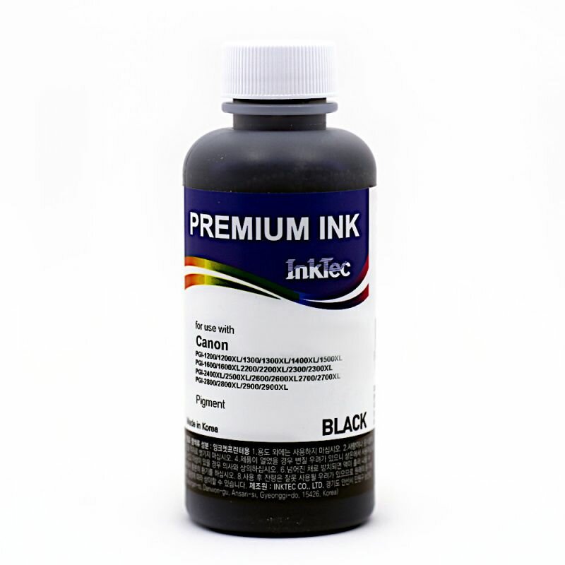 Чернила для Canon GX3040, GX4040, GX5040, GX6040, GX7040, GX6540, GX6550, GX7050, GX6050, GI-46BK, GI-56BK, InkTec Black черные пигментные 100 мл