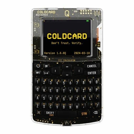 Аппаратный холодный кошелек Coinkite COLDCARD Q Gold - холодный кошелек для криптовалют от официального реселлера CRYPTORO