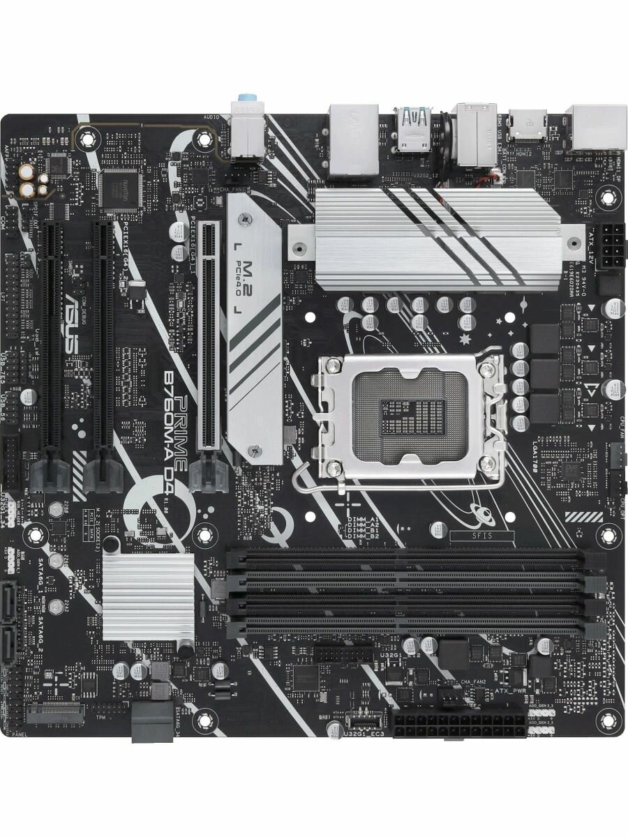 Материнская плата Asus PRIME B760M-A D4-CSM Soc-1700 Intel B760 4xDDR4 mATX AC 97 8ch(7.1) 2.5Gg RAID+HDMI+DP