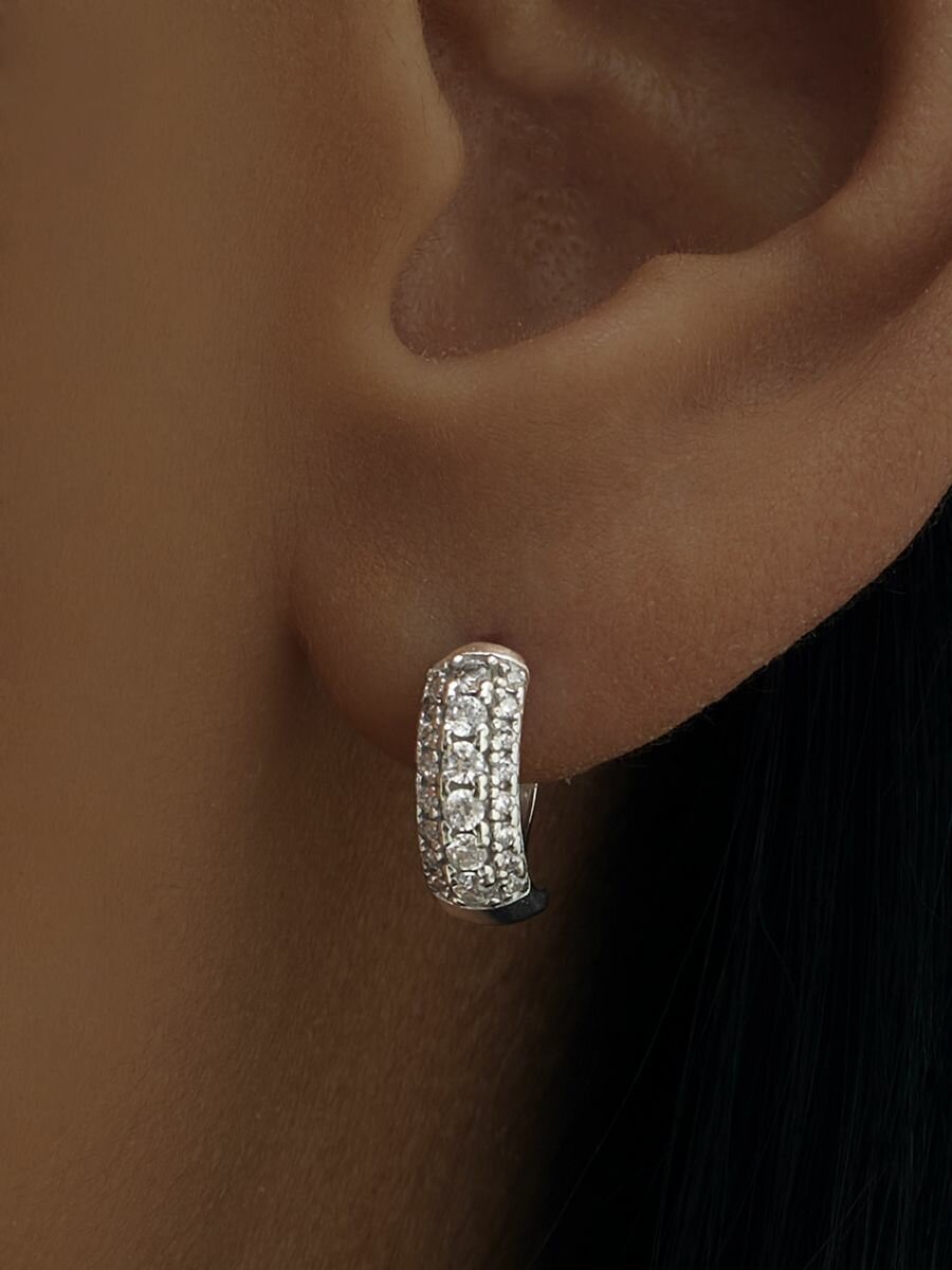Серьги, 925 проба, фианит