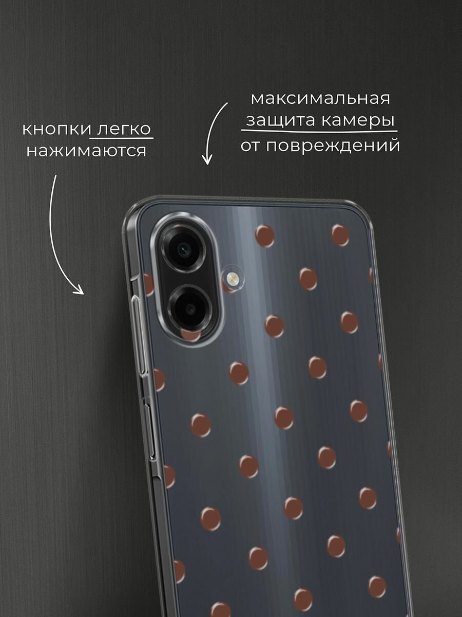 Силиконовый чехол на Samsung Galaxy A07 / Самсунг А07 с принтом Узор в горошек — фото 1