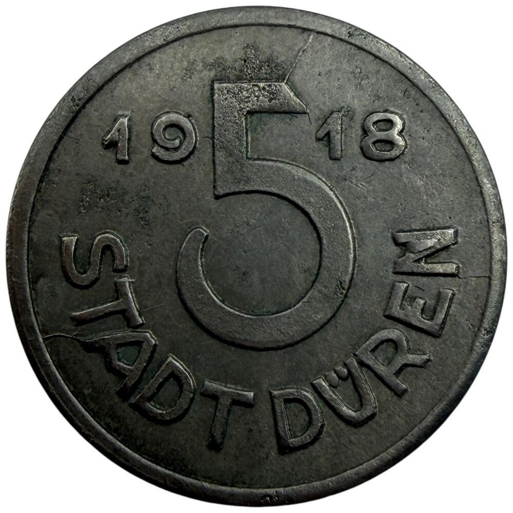 Германия, Германская империя, Дюрен 5 пфеннигов 1918 г.