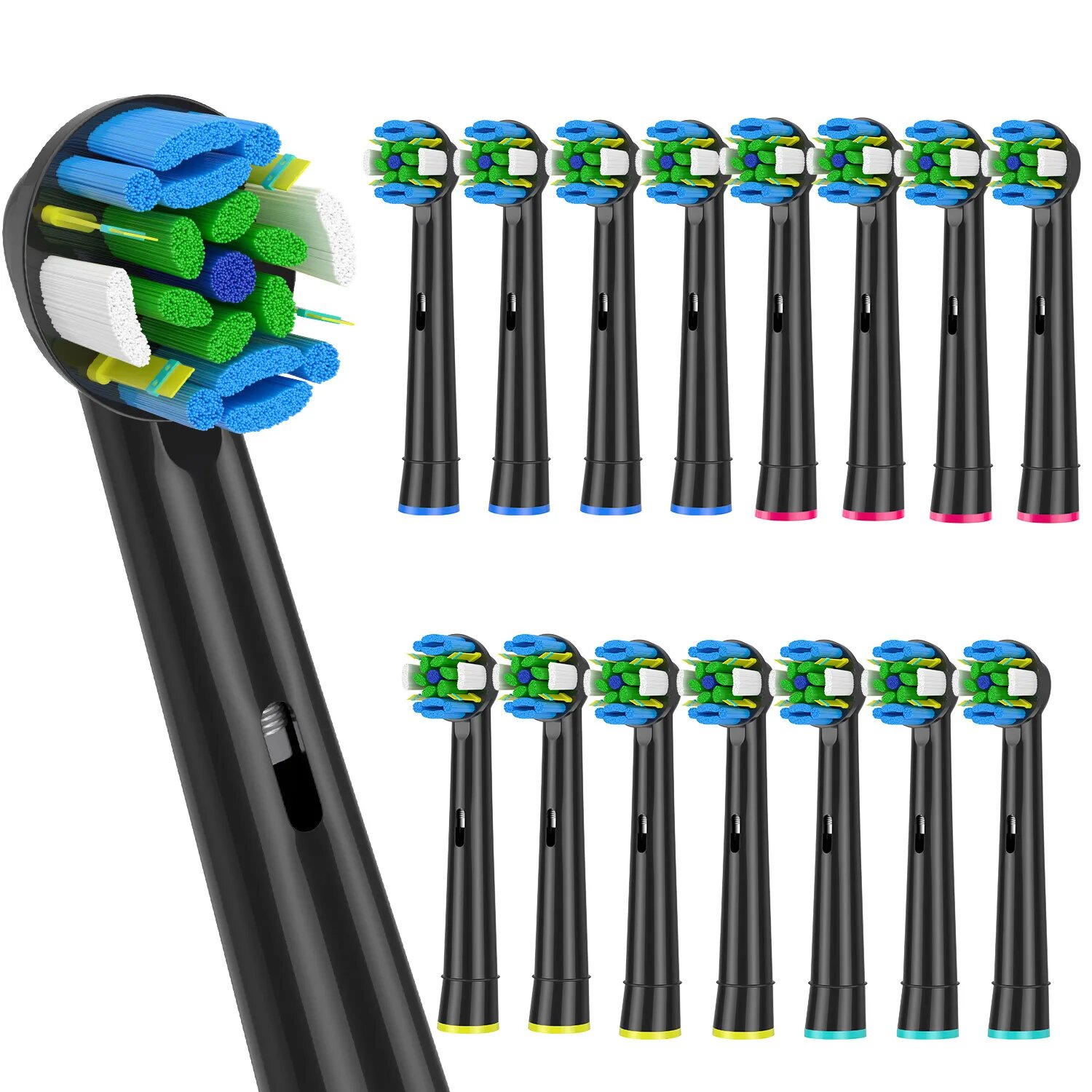 4 насадки для зубных щеток Oral B Braun Floss Action 16pcs Black