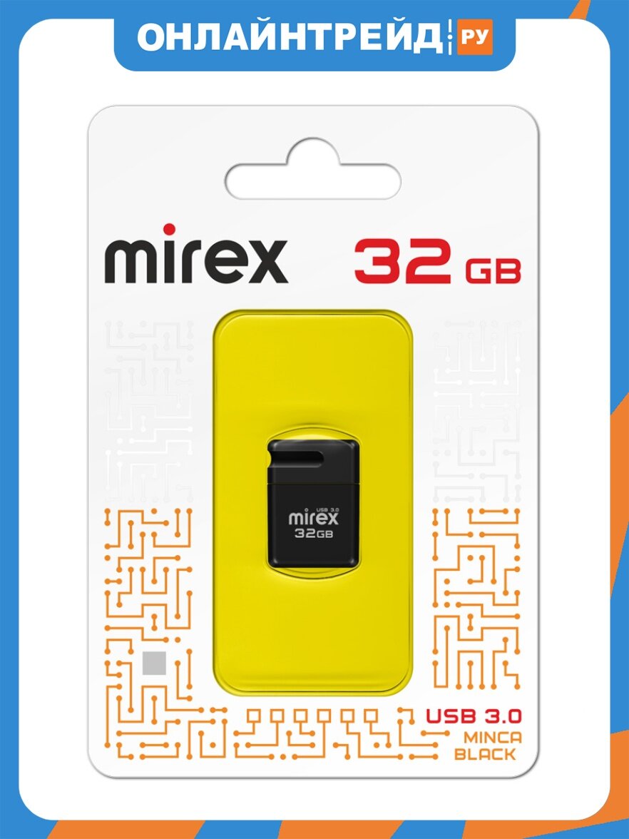 Флэш накопитель Mirex 32 Гб MINCA BLACK USB 3.0 (13600-FM3MIB32)