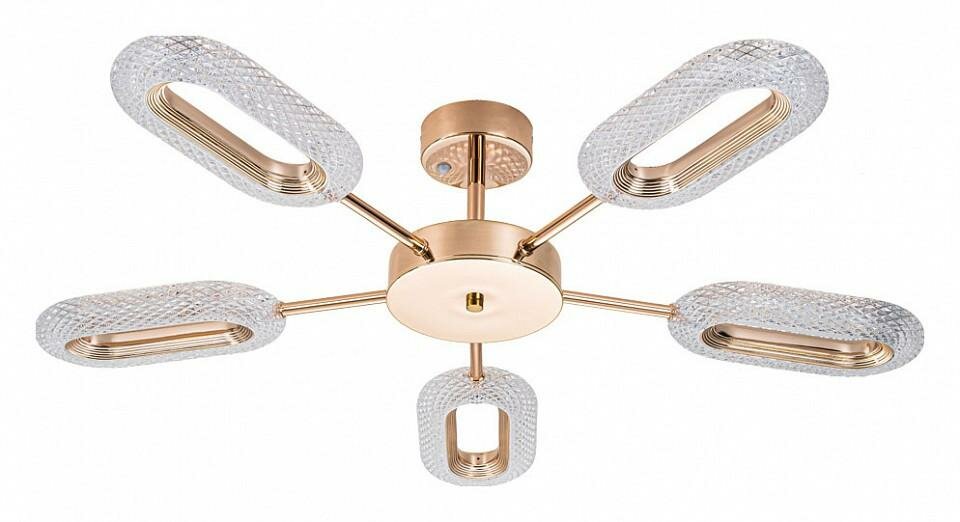 Люстра на штанге Arte Lamp Ovale A2489PL-5GO цвет плафона подвески Прозрачный, цвет арматуры Золото