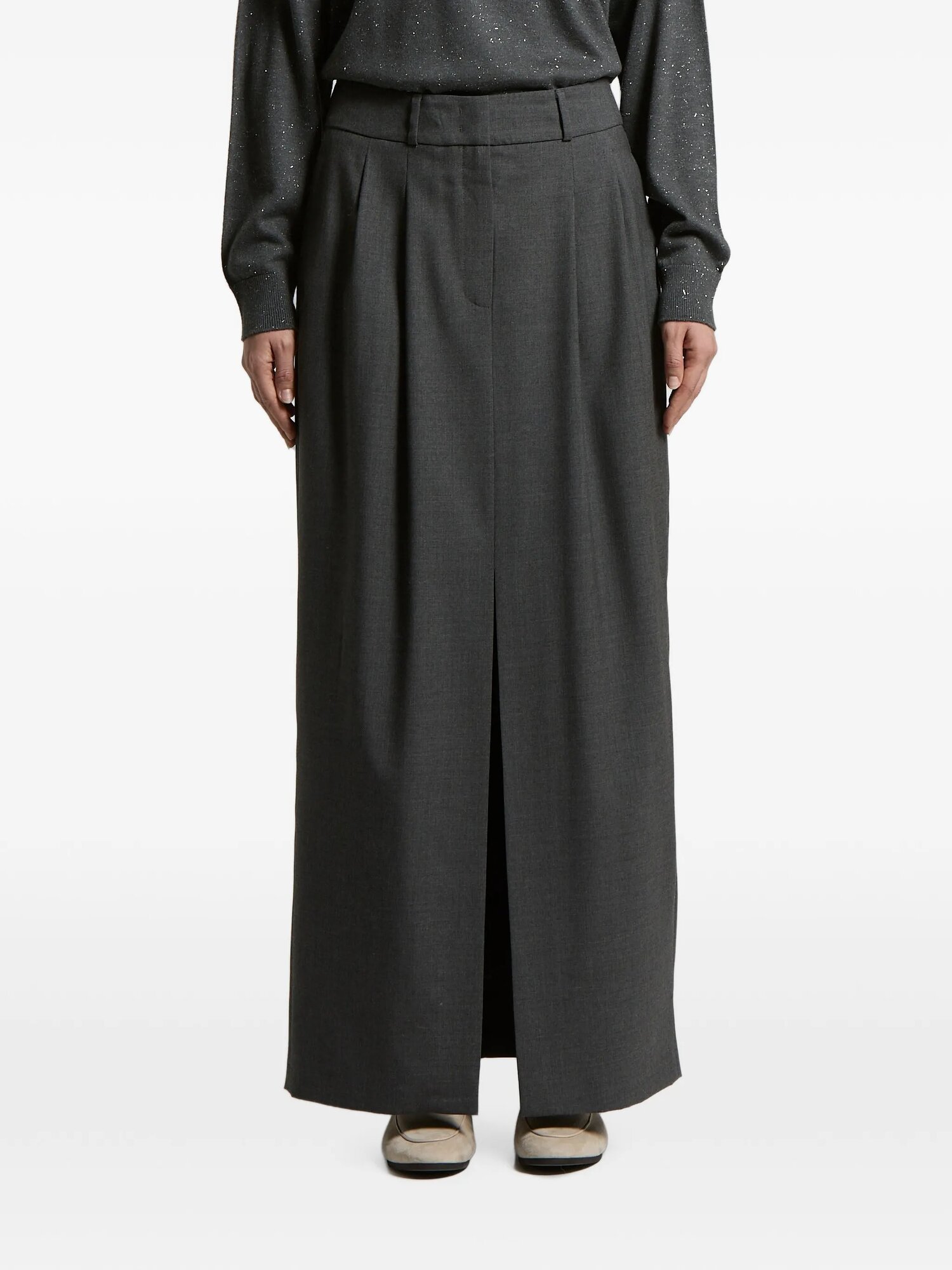 Юбка Pleated front-slit maxi skirt