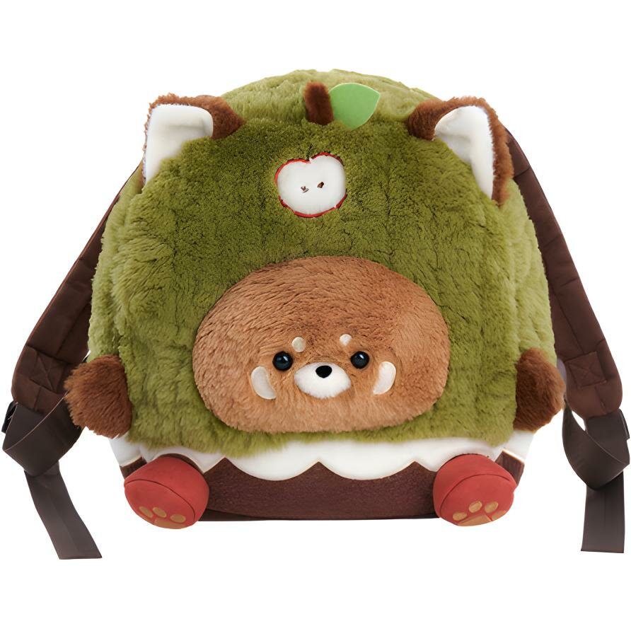 Рюкзак-кукла унисекс BAYINXIANG Red Panda, Green Apple Panda