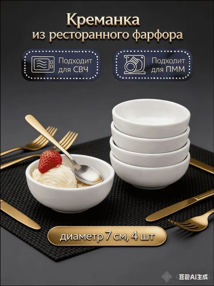 Креманка, диаметр 7 см, 4 шт