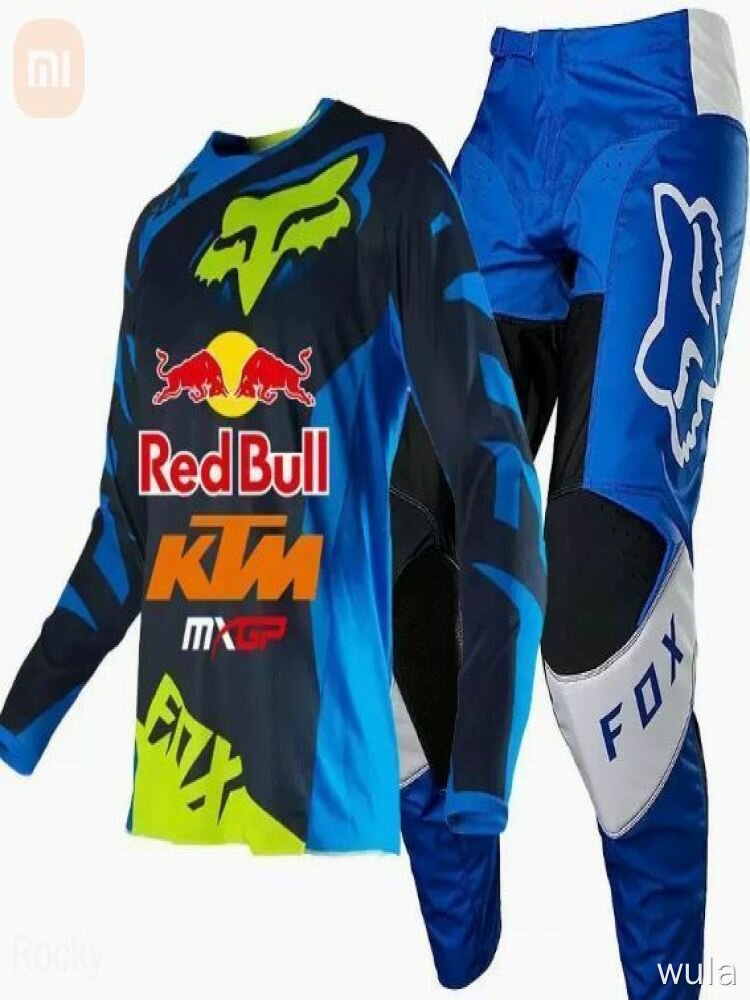 Моточерепаха套装 Fox Red Bull KTM, синий, размер XXL, для мотокросса, спортивная мотогонка