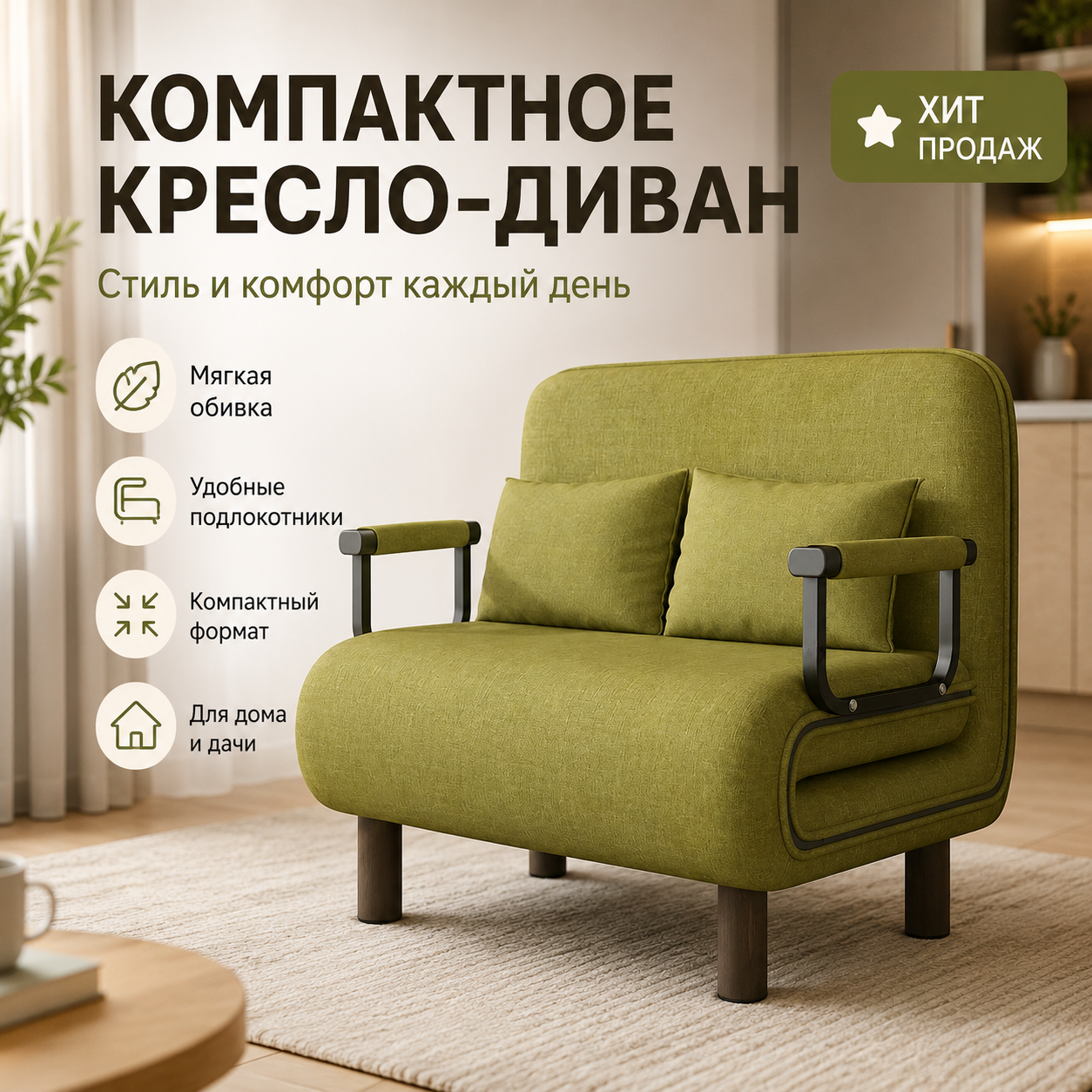 Диван-кровать С 1подушками , Регулируемый стул, 65х190х28 см，Односпальный диван