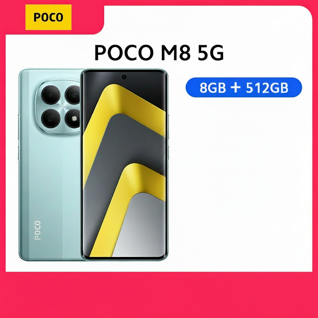 POCO M8 5G, 8GB+512GB, зеленый, с защитой экрана