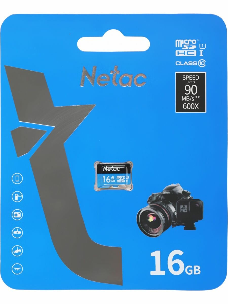 Карта памяти microSDHC Netac P500NT02P500STN-016G-S 16ГБ UHS-I U1