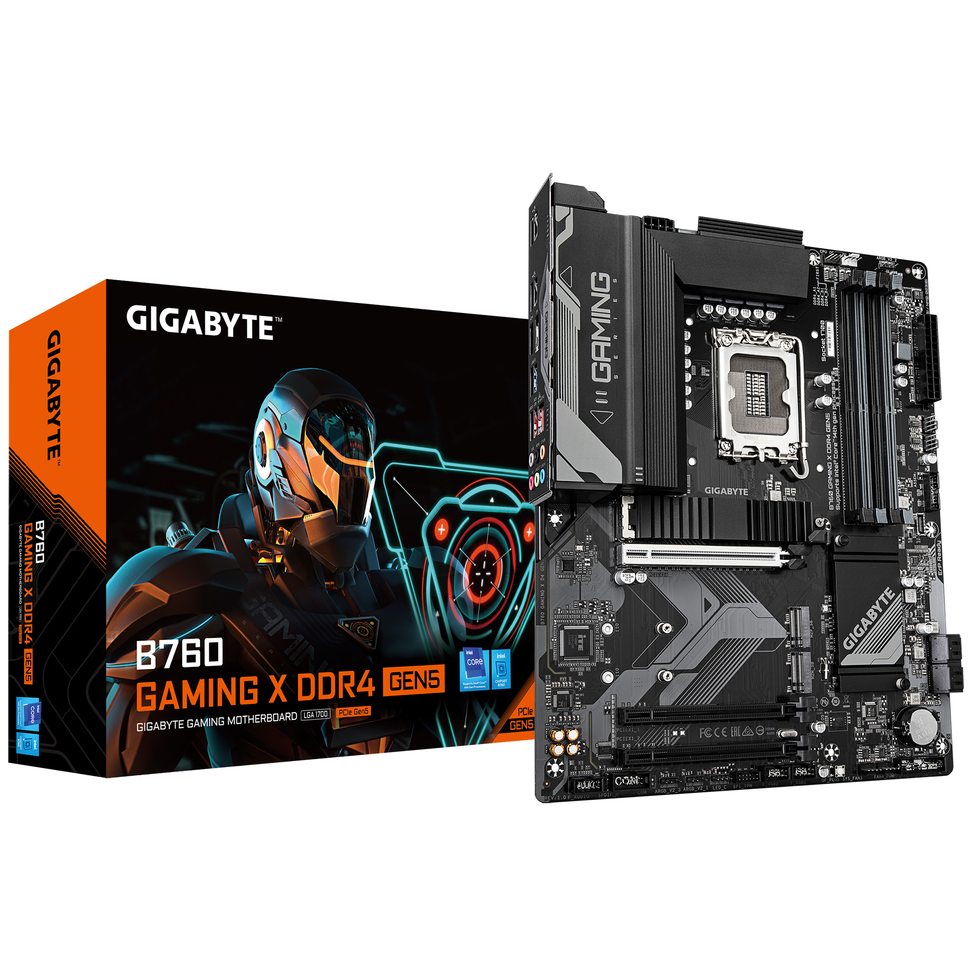 Материнская плата GIGABYTE B760 GAMING X DDR4 GEN5 (rev 1.1) (LGA1700/B760/4xDDR4/3xPCI-Ex16/3xM.2/SB/GLAN/HDMI/DP/ATX)