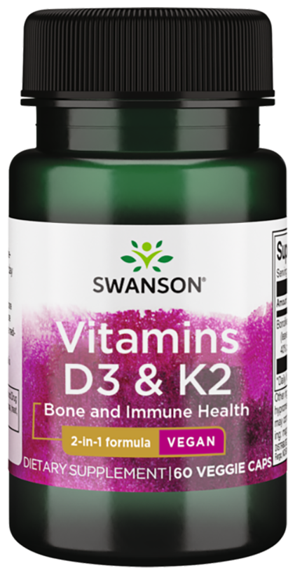 Swanson Vitamins D3 & K2 - 2,000 Iu & 75 mcg, 60 капс.