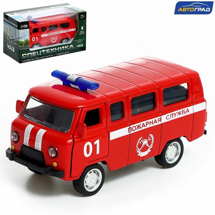 Машина металлическая УАЗ 3962. Пожарная служба , инерция, 1:43