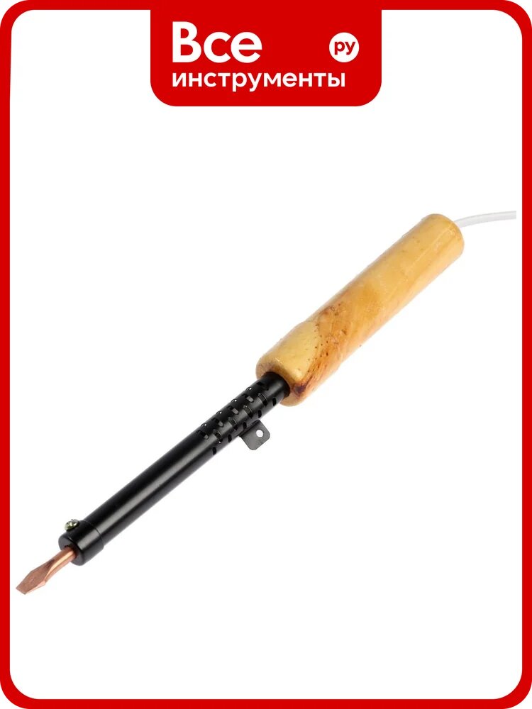 Паяльник тундра ЭПСН, деревянная рукоятка, клиновидное жало d=5.2 мм, 65 Вт, 220 В 9132758