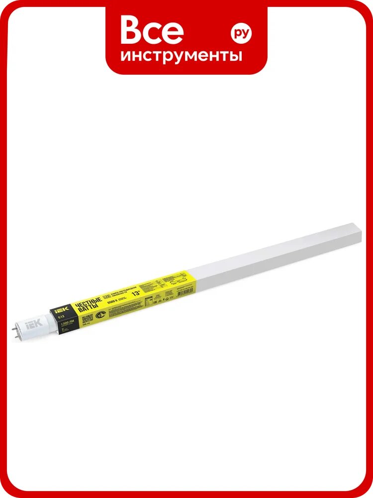 Лампа линейная IEK LED T8 G13 LLE‑T8R‑13‑230‑65‑G13 холодный белый свет трубчатой формы энергосберегающий класс