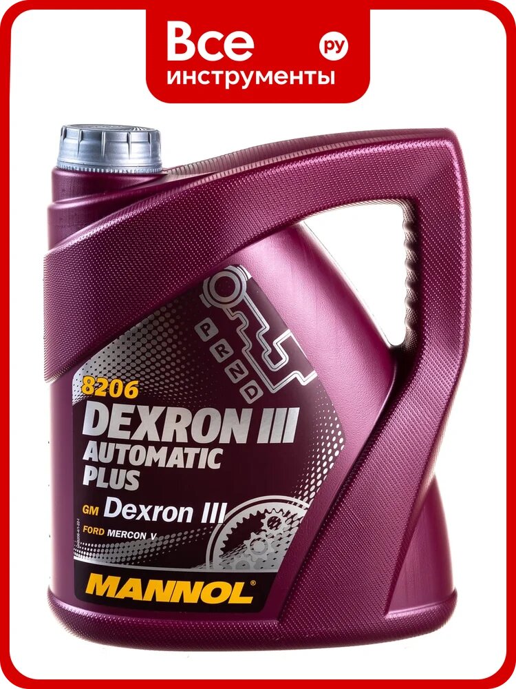 Синтетическое трансмиссионное масло MANNOL DEXRON III AUTOMATIC PLUS 4 л 1356 для герметичного уплотнения соединений