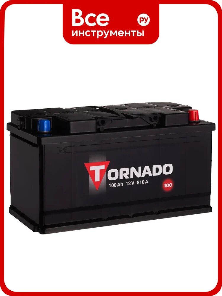 Аккумулятор TORNADO 6ст 100 NR 12‑вольтовый кальциевый автомобильный тип DIN L5 с высоким пусковым током