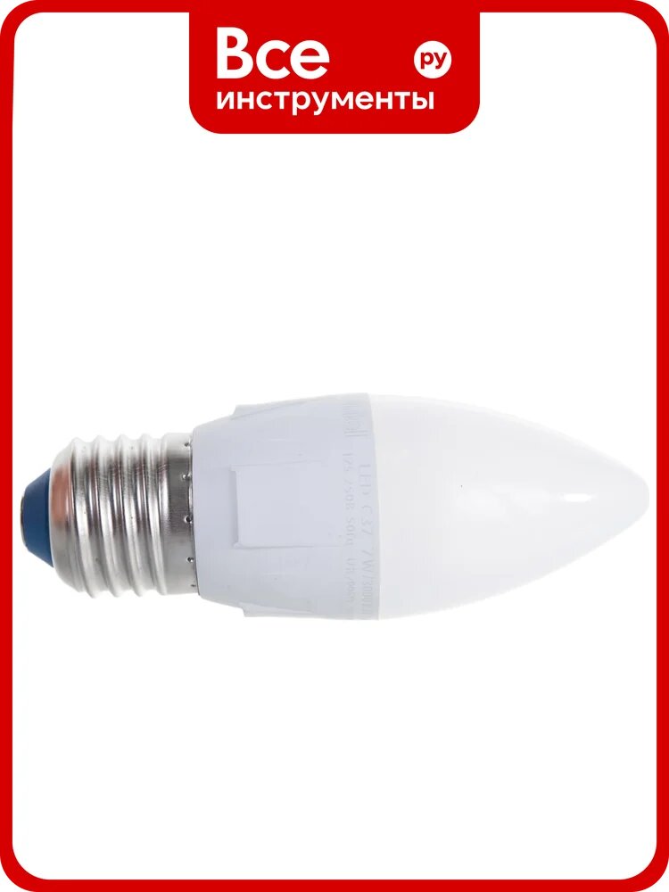 Лампа Uniel LED-C37, 7W/3000K/E27/FR/DIM, PLP01WH, светодиодная, диммируемая, форма свеча