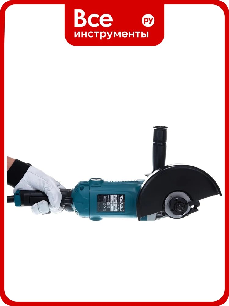 Угловая шлифмашина Makita GA7050, профессиональная, 2000Вт, 8500об/мин, 180мм