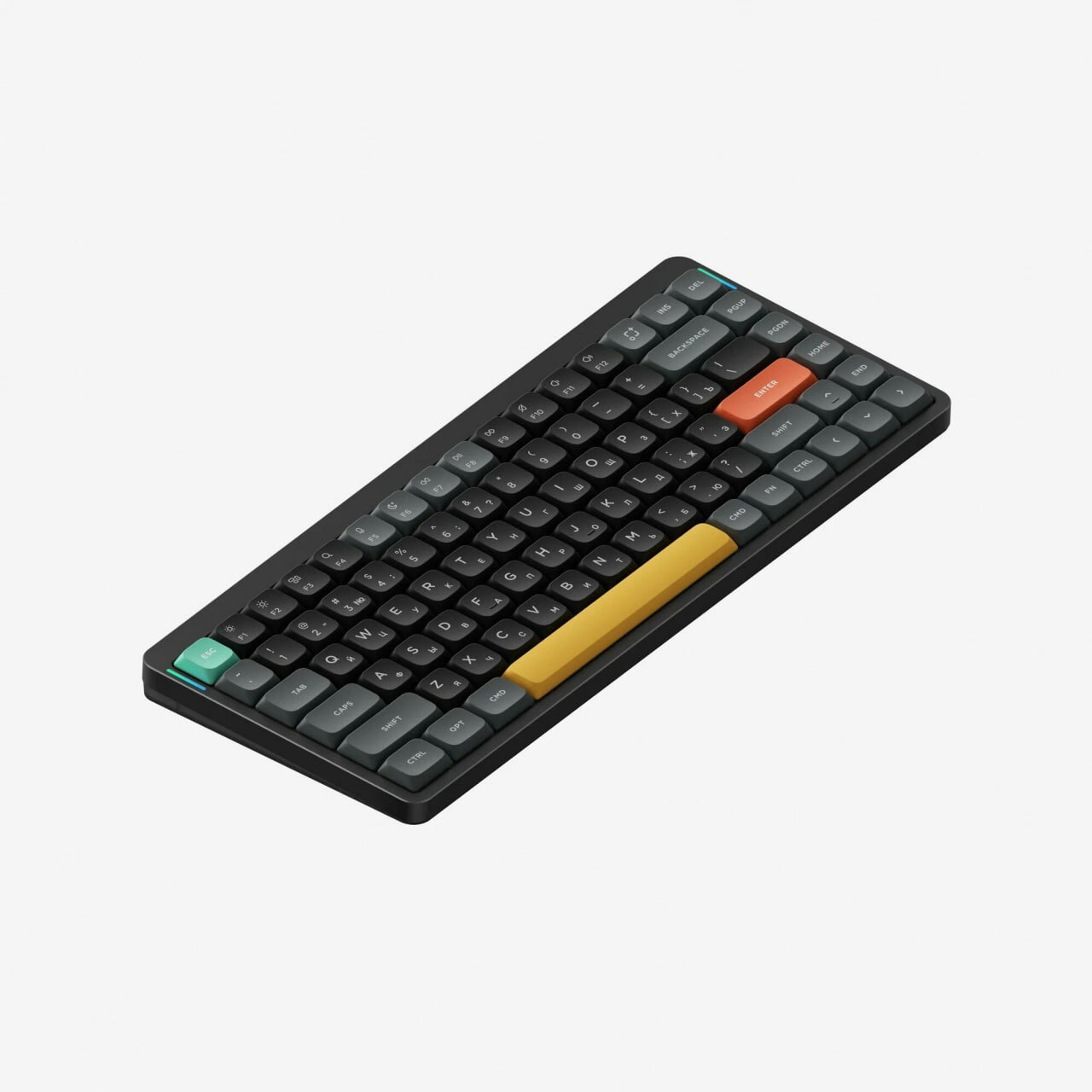 NuPhy Клавиатура беспроводная Беспроводная механическая клавиатура QMK Nuphy AIR75v2 Basalt Black, RGB, Hot Swap, (NuPhy Cowberry), Русская раскладка, черный