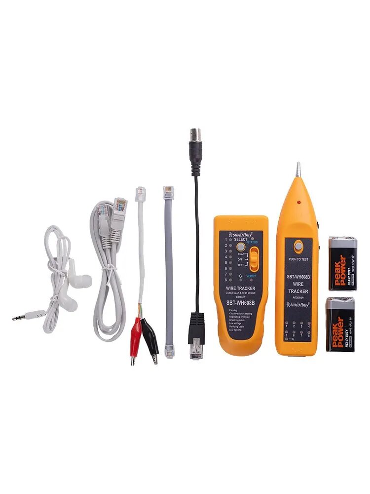 Тестер кабеля 806B, с поиском в стене, с передатчиком и приемником, Smartbuy Tools