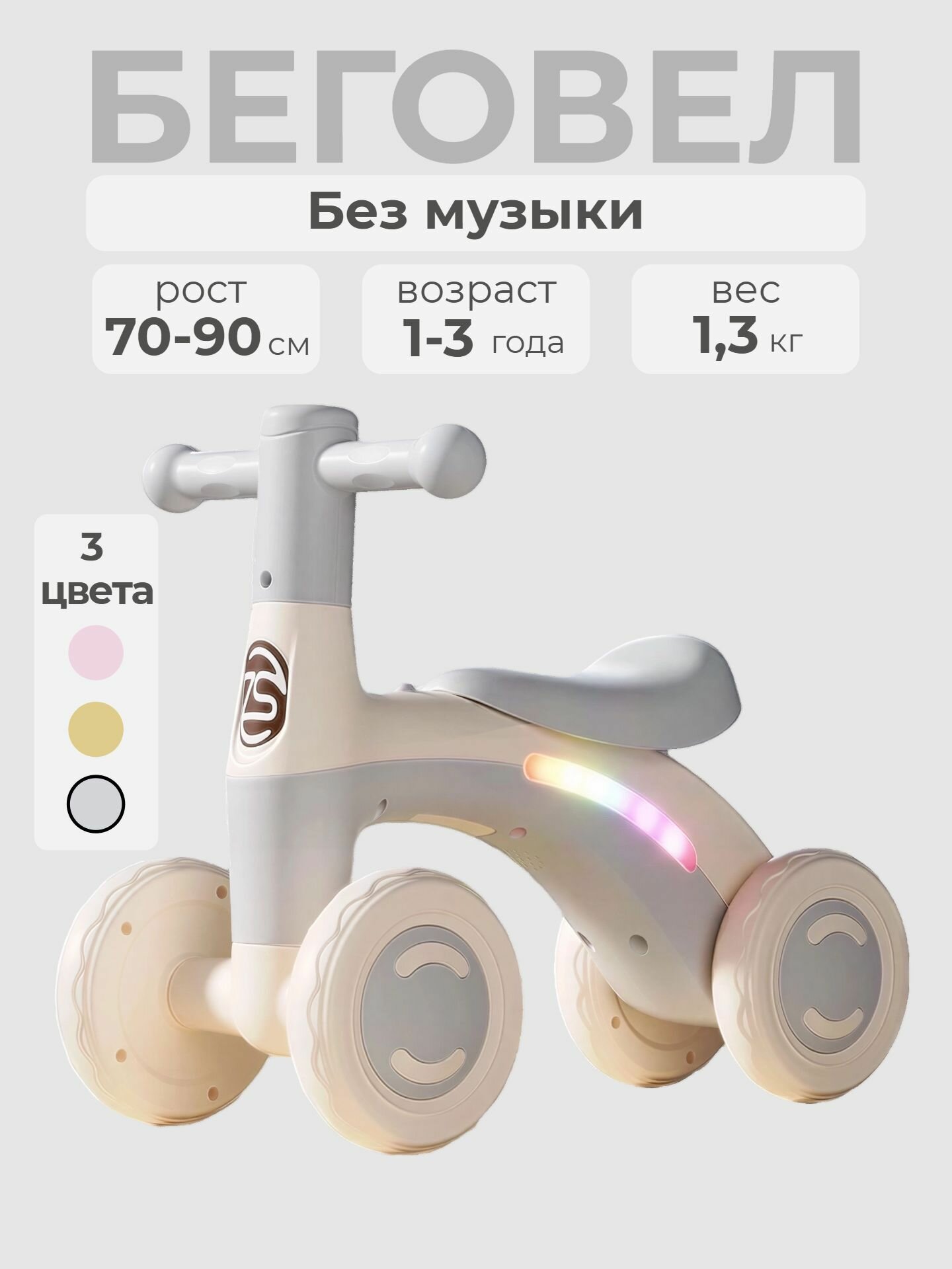 Беговел четырехколесный детский для дома от 1 года